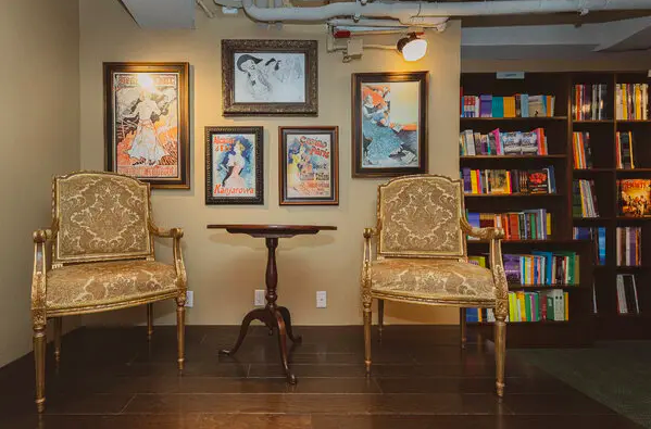 The store’s decorations include replicas of armchairs used in the ...