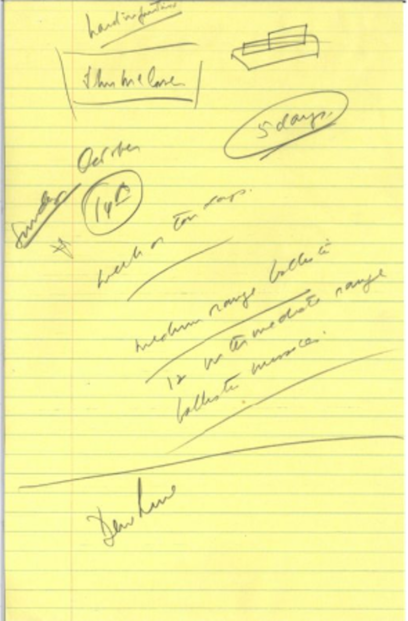 Handwritten notes by President John F. Kennedy during Cuban Missile Crisis
