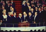 Spiro Agnew is sworn in as vice president in 1969. Front row, from left ...